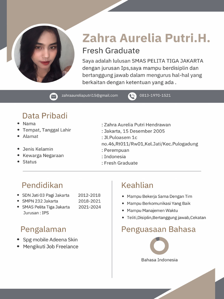 CV Zahra Aurelia Putri.H PDF | PDF
