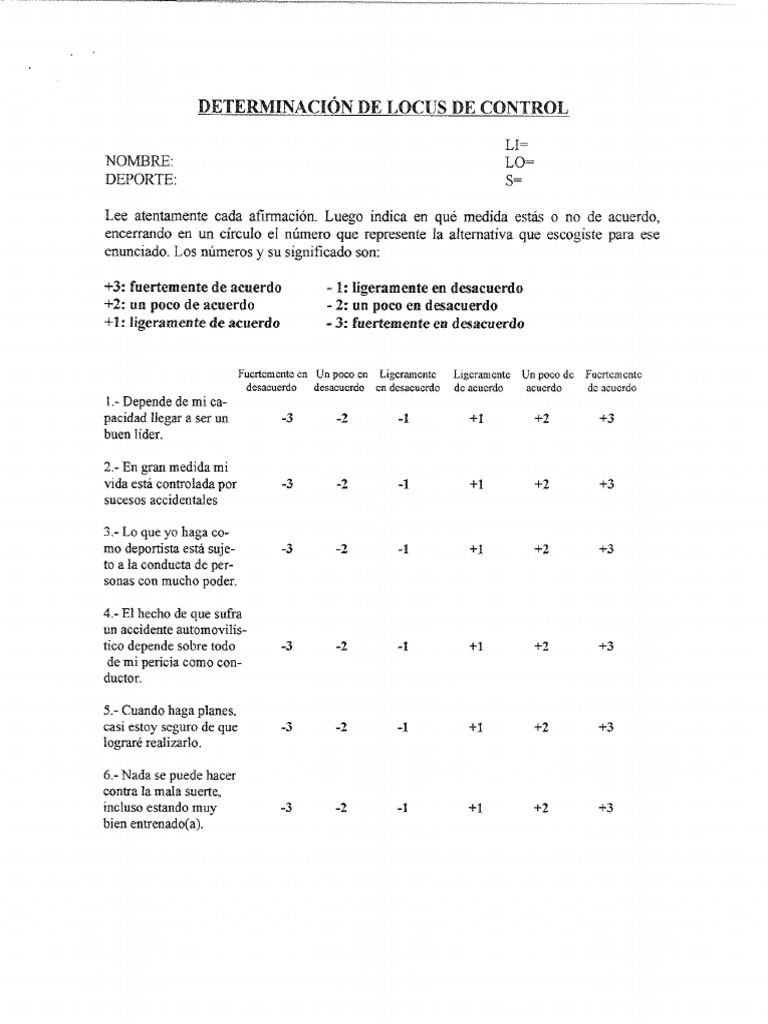 Locus de Control | PDF