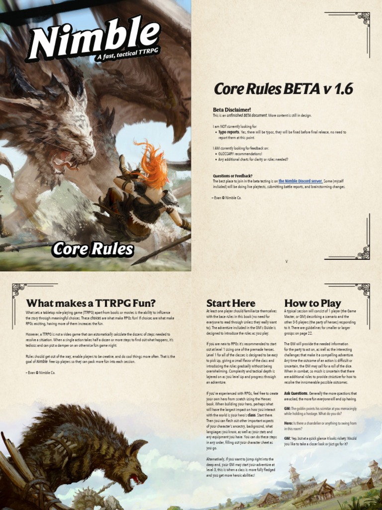 CoreRulesBetav1 6 | PDF | Tabletop Role Playing Game