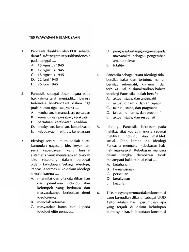 TWK 1 Soal | PDF