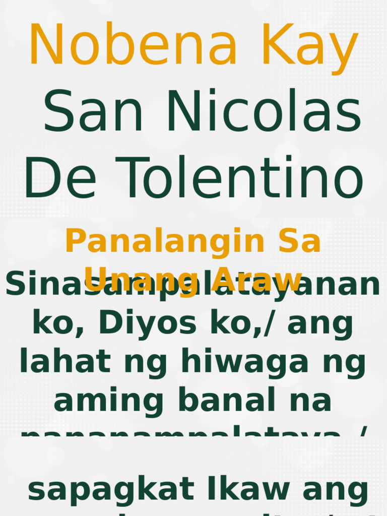 Novena Kay San Nicolas de Tolentino | PDF