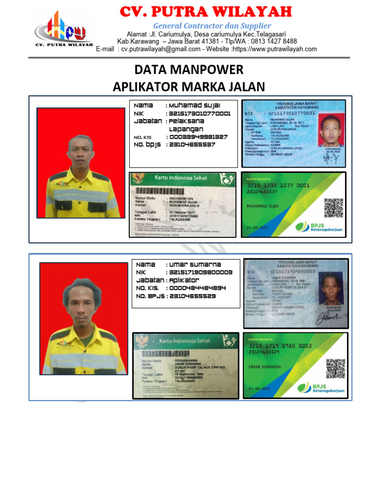 Data Manpower Aplikator Tim Jay | PDF | Teknologi & Rekayasa