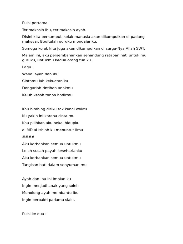 Teks Rintihan Hati | PDF