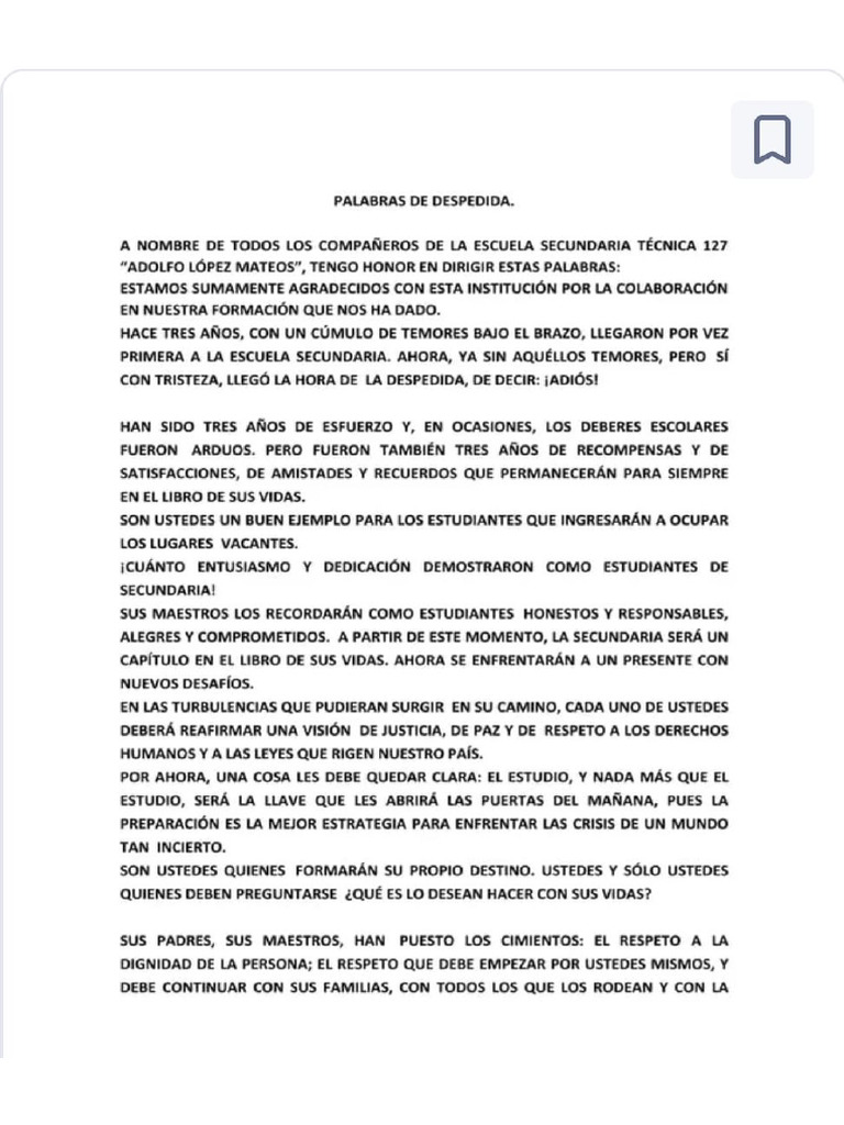 Discurso Ejemplo | PDF