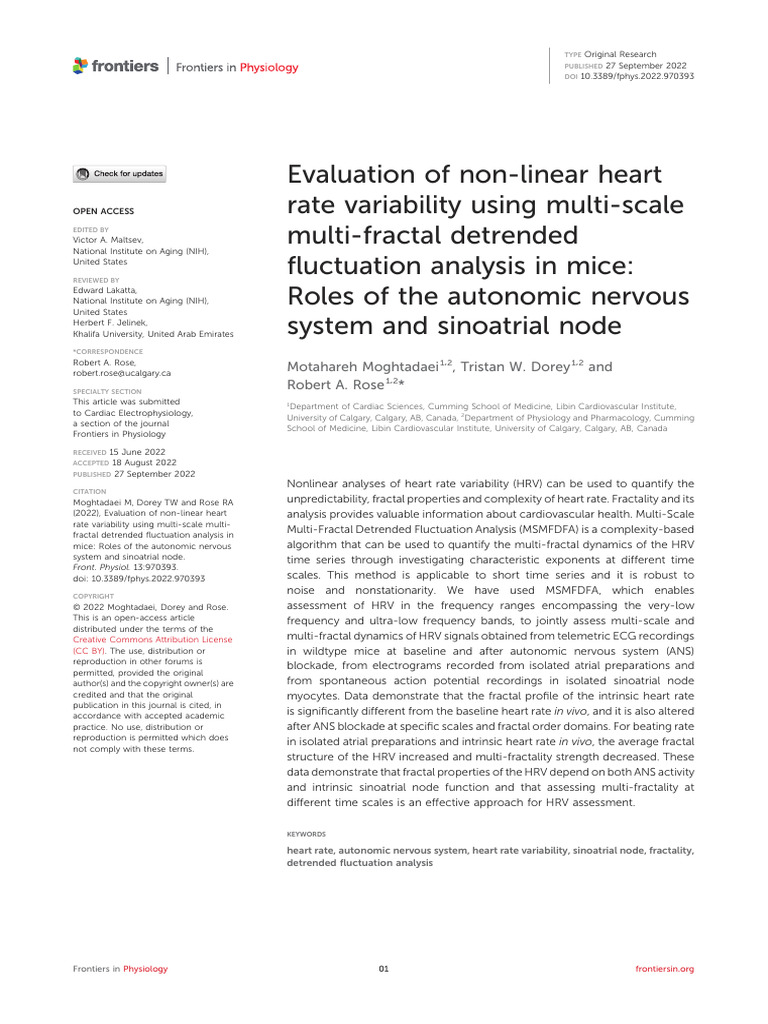 Evaluation of Non-Linear Heart Rate Variability Using Multi-Scale Multi ...