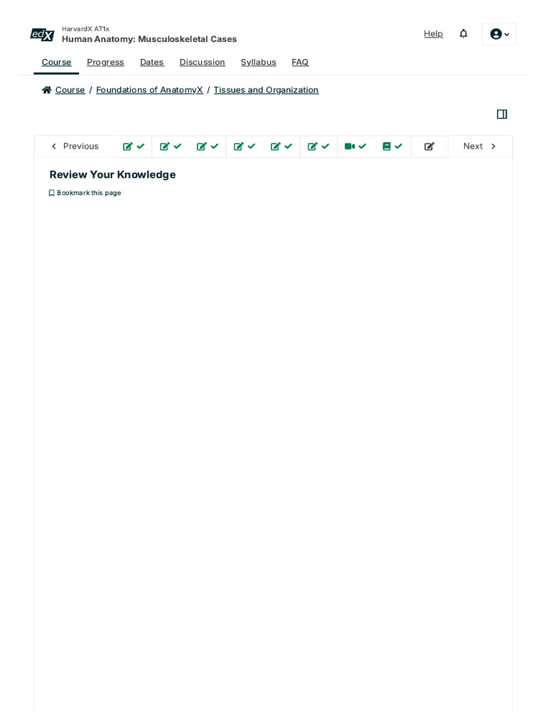 REVIEW QUESTIONS Tissues and Organization - Foundations of AnatomyX ...