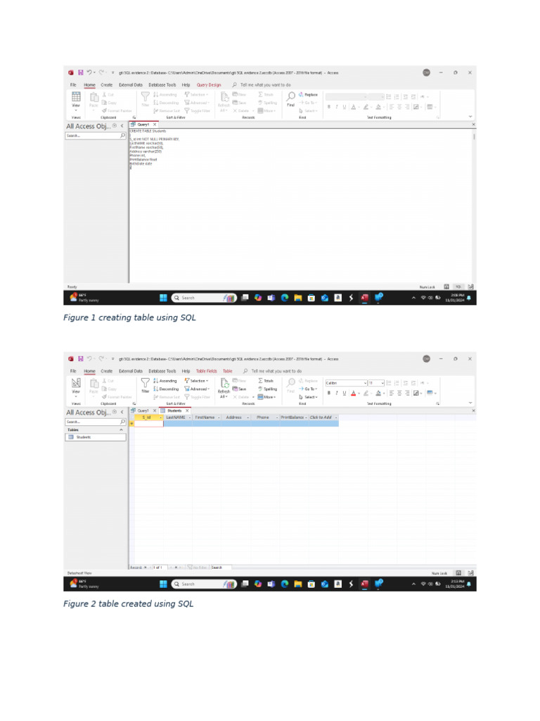 Evidence For Acess SQL | PDF