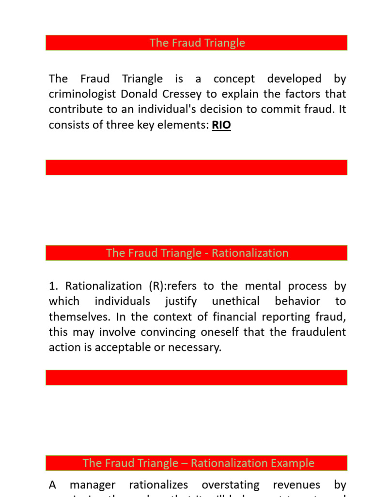 Understanding the Fraud Triangle Elements | PDF | Financial Statement ...