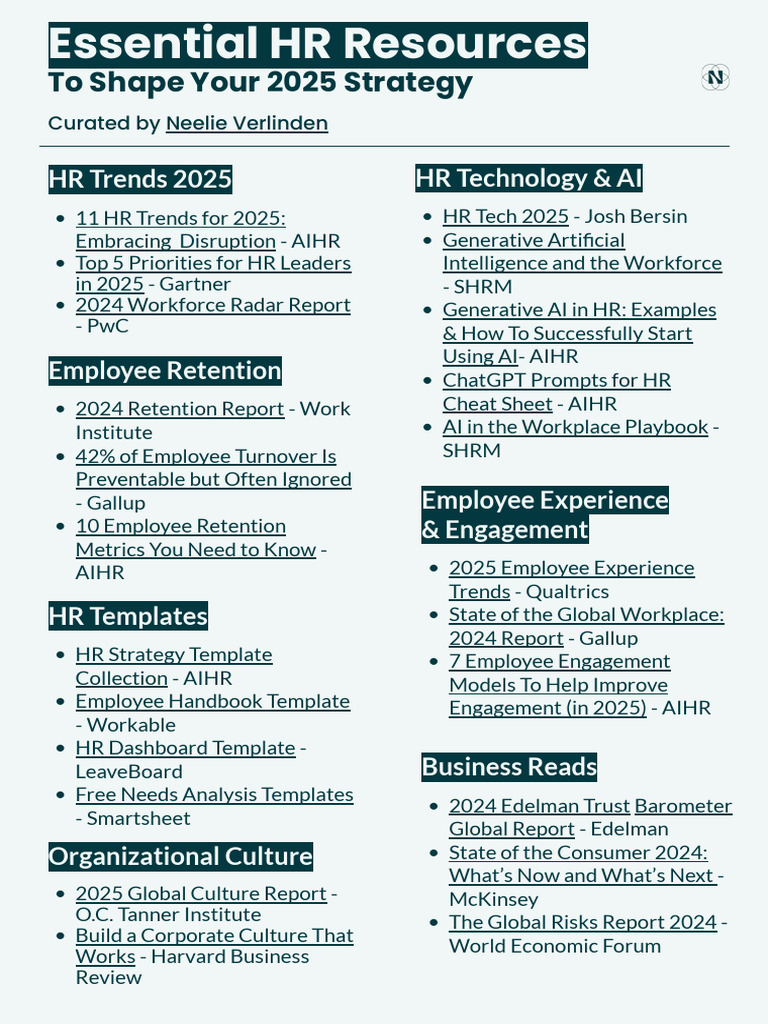 HR Resources One-Pager | PDF | Employee Retention | Industrial And ...