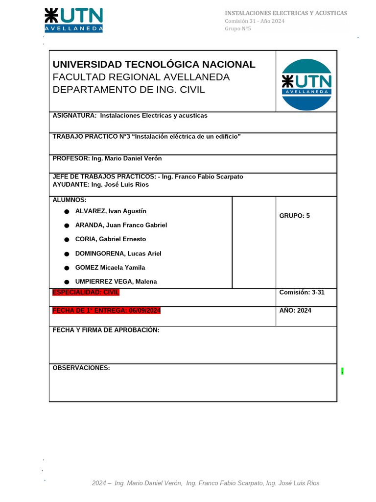 Facultad Regional Avellaneda Departamento de Ing. Civil: Universidad Tecnológica Nacional | PDF ...