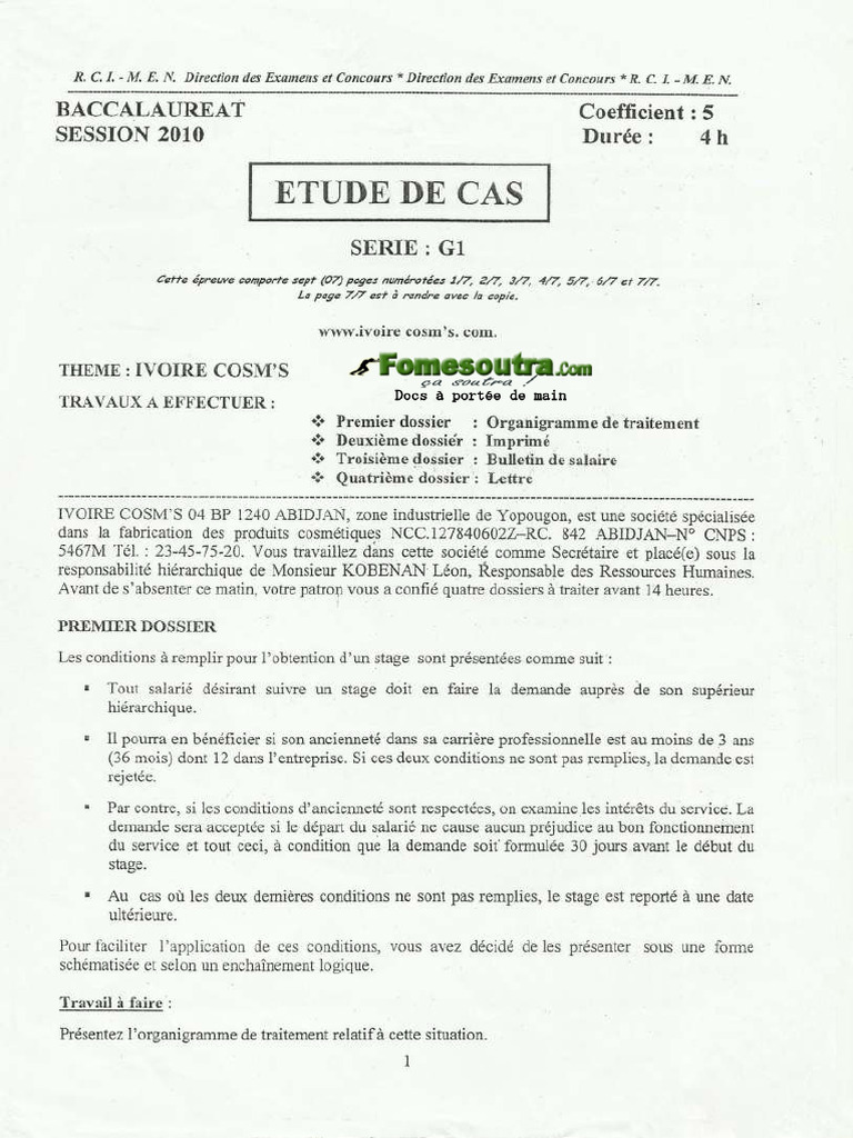6127a5acaa415sujet D Etude de Cas Bac g1 2010 | PDF