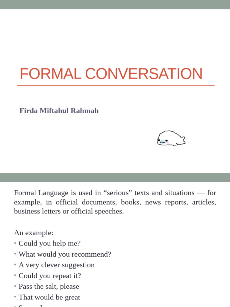 Formal Conversation | PDF
