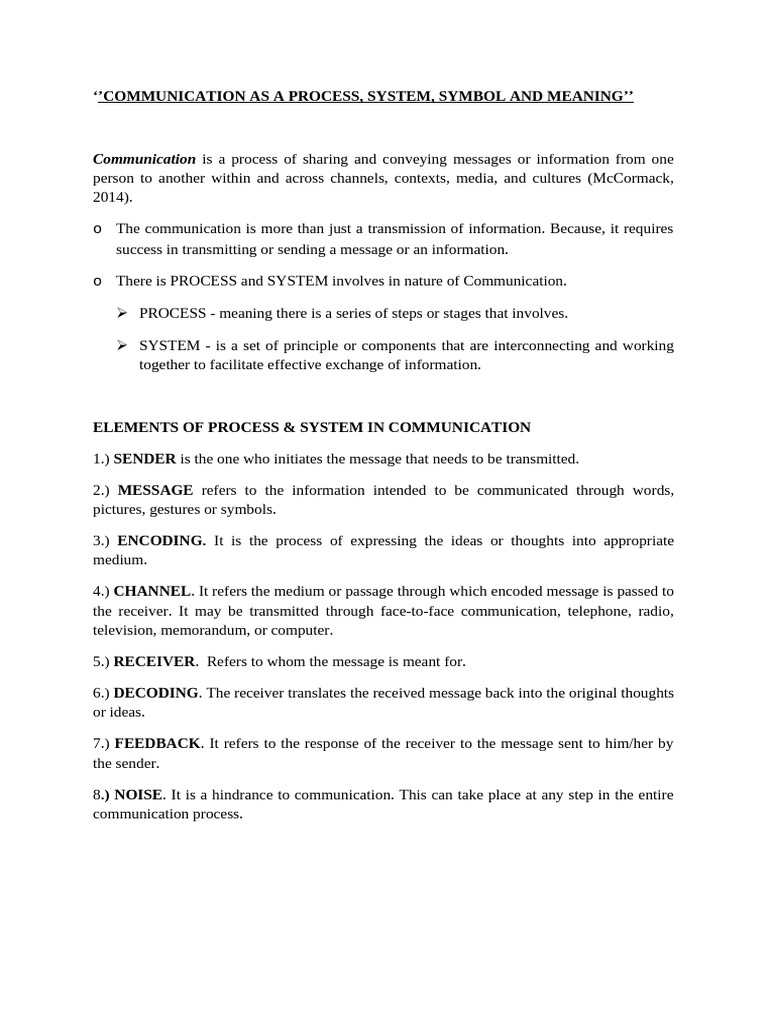 Understanding Communication Processes | PDF | Career & Growth | Social ...