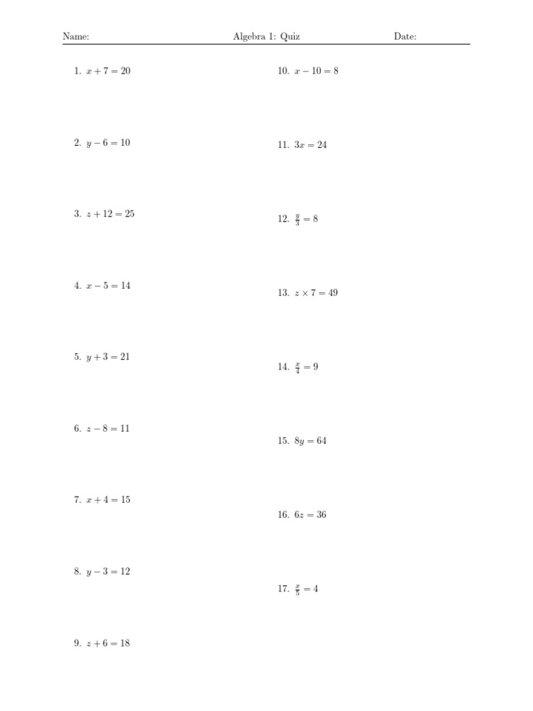 Alg I HW Basic | PDF
