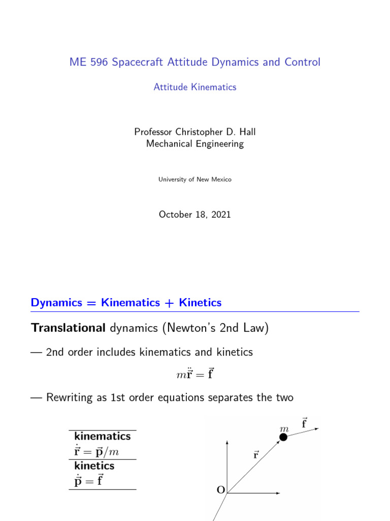 Attitude Kinematics | PDF | Kinematics | Classical Mechanics