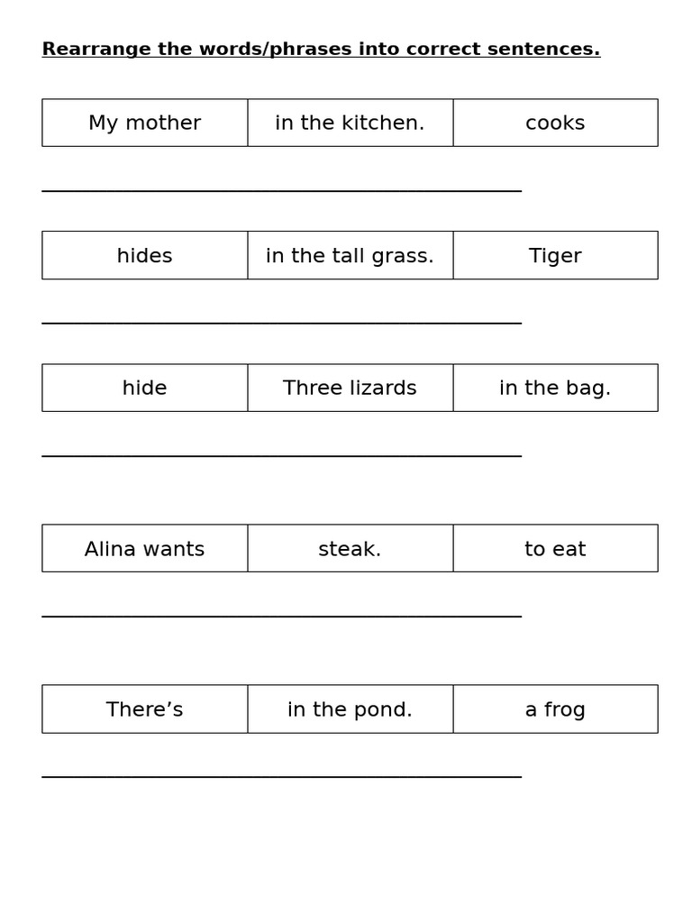 Rearrange The Words (Year 1) | PDF