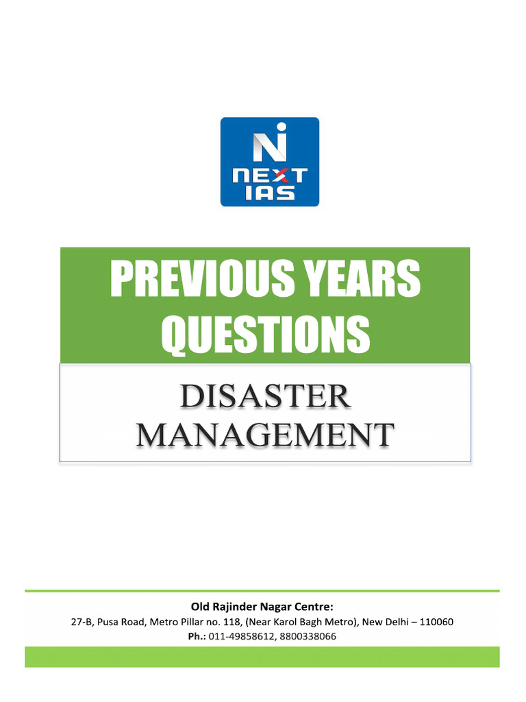 IAS Disaster Management | PDF