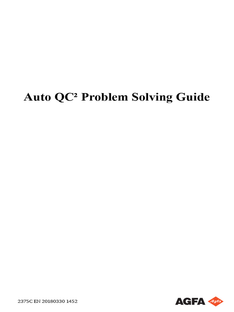 Auto QC2 Troubleshooting Guide 2375 C (English) | PDF | X Ray | Exposure (Photography)