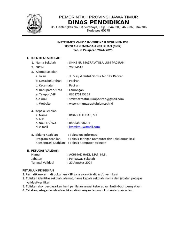 Instrumen KSP Edit | PDF