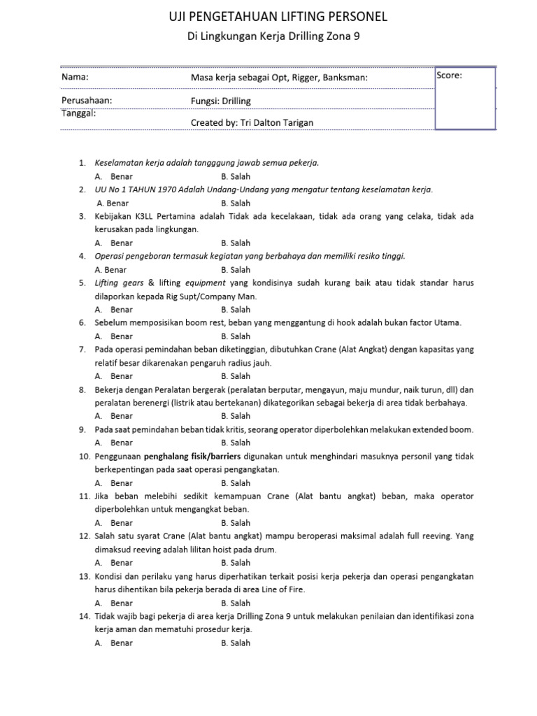 Uji Pengetahuan | PDF