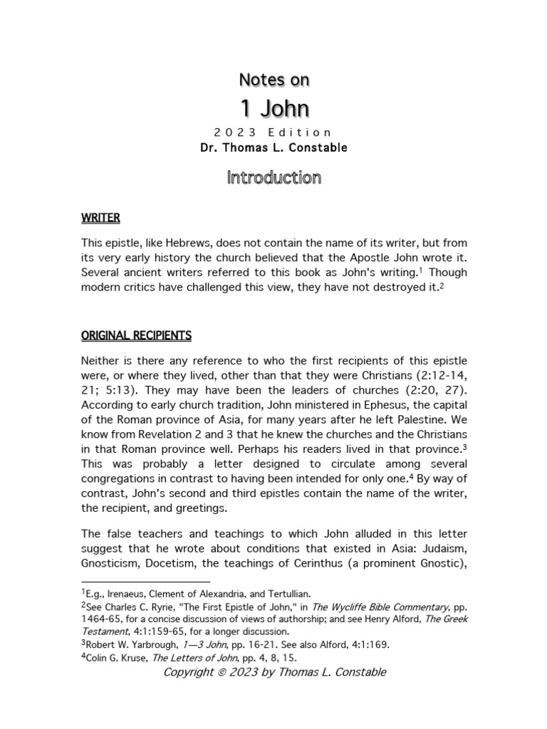 1 John | PDF | First Epistle Of John | John The Apostle