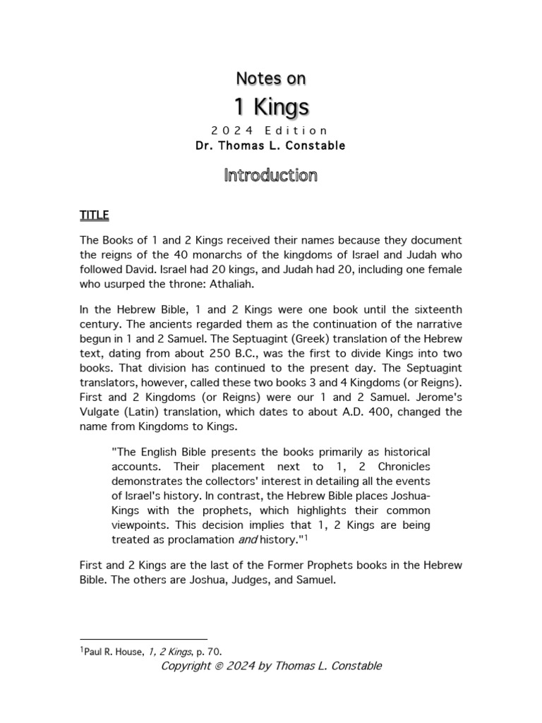 1 Kings | PDF | Books Of Kings | David
