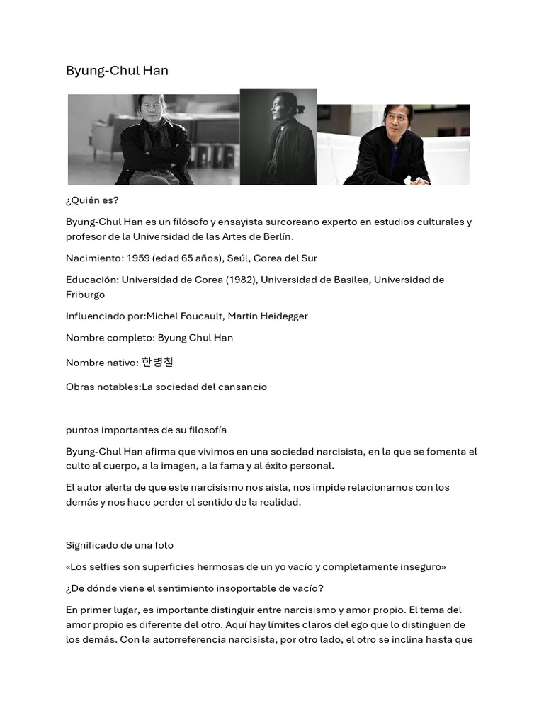 Byung-Chul Han Infografia | PDF