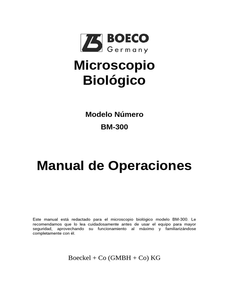 Microscopio-BM-300-Manual de Uso - Versión 1-Ene-13 | PDF | Óptica ...