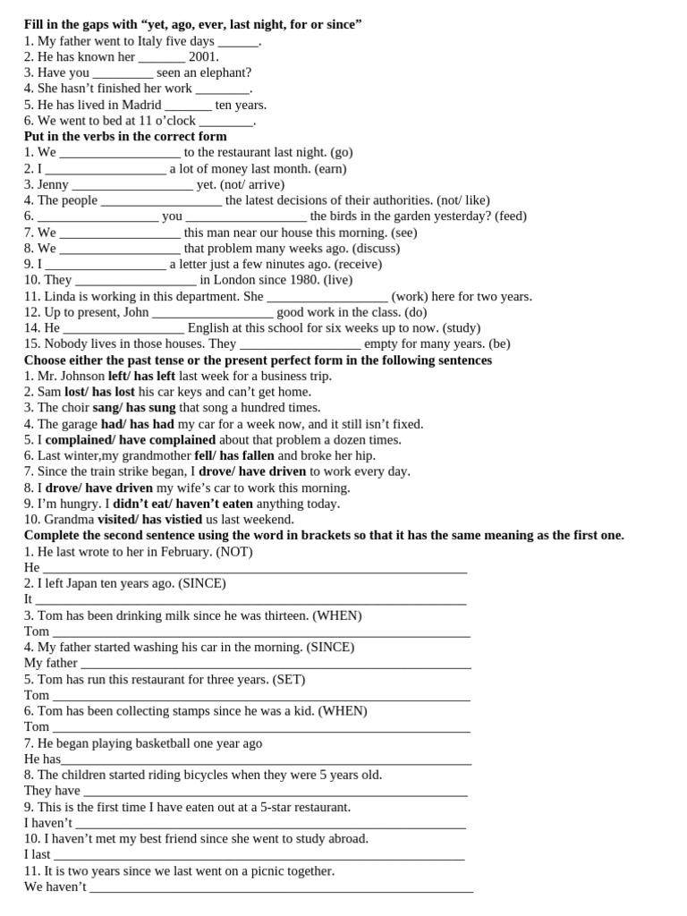 Fill in The Gaps With | PDF | Linguistics | Grammar