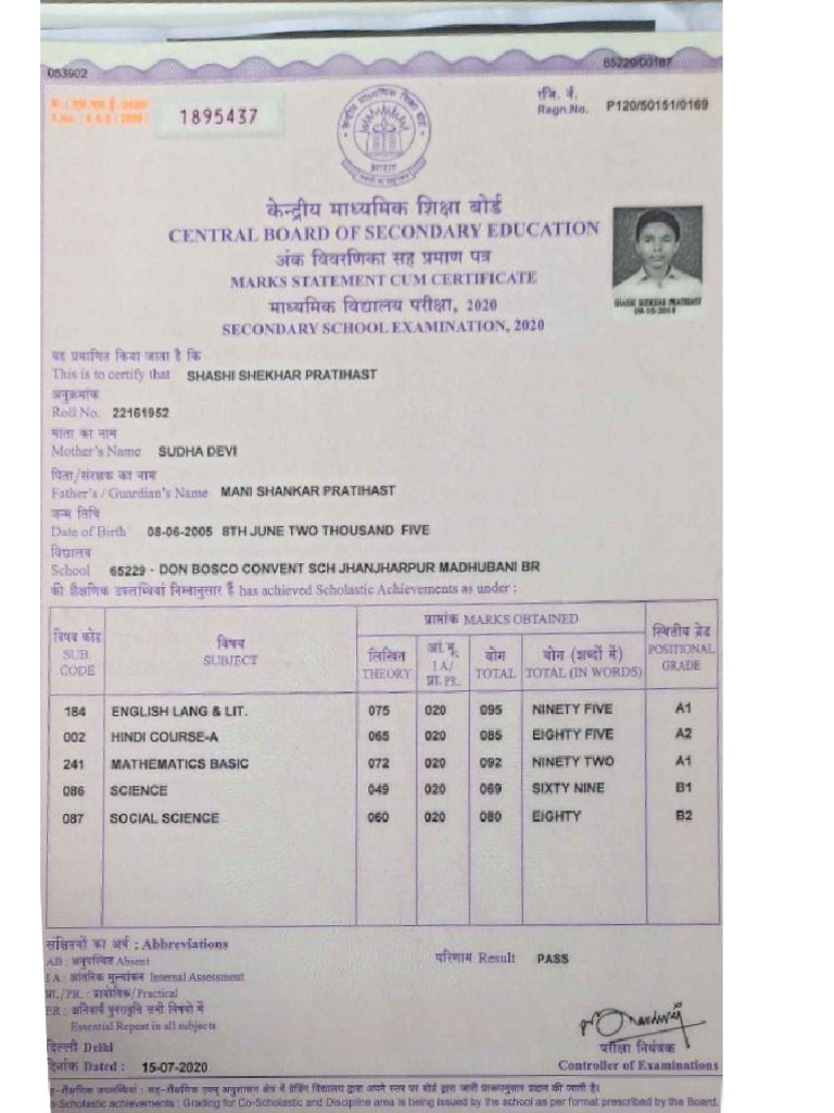 10 Marksheet PDF | PDF
