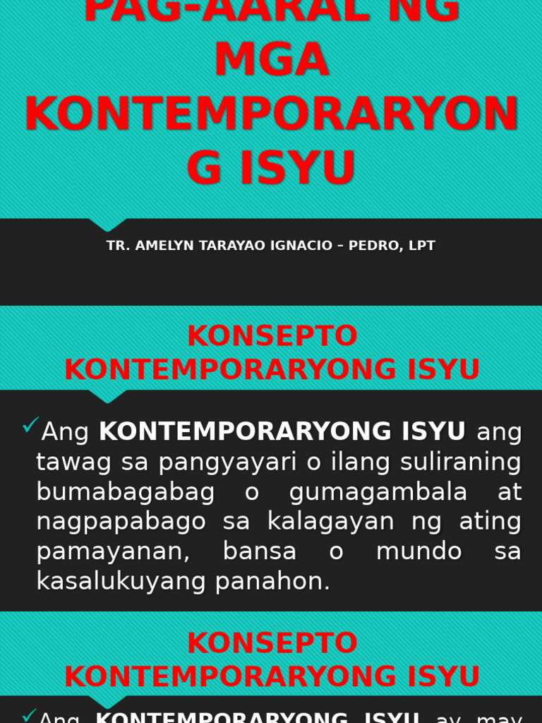 Ap - q1l1 - Kontemporaryong Isyu | PDF