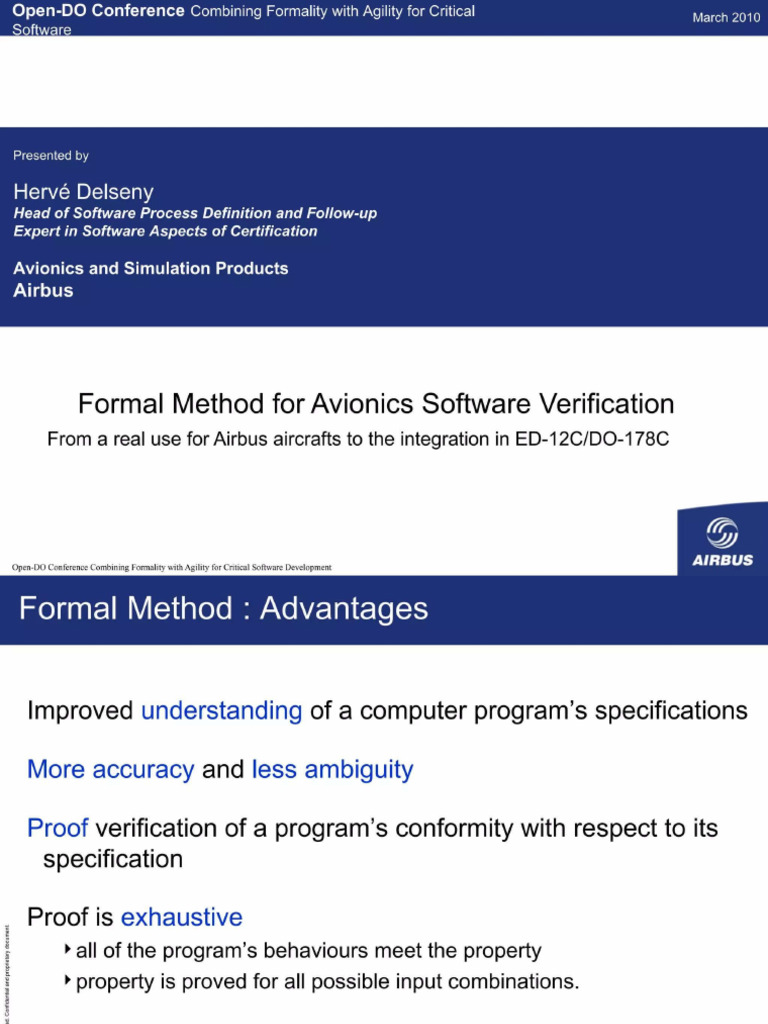 Formal Method For Avionics Software Verification | PDF