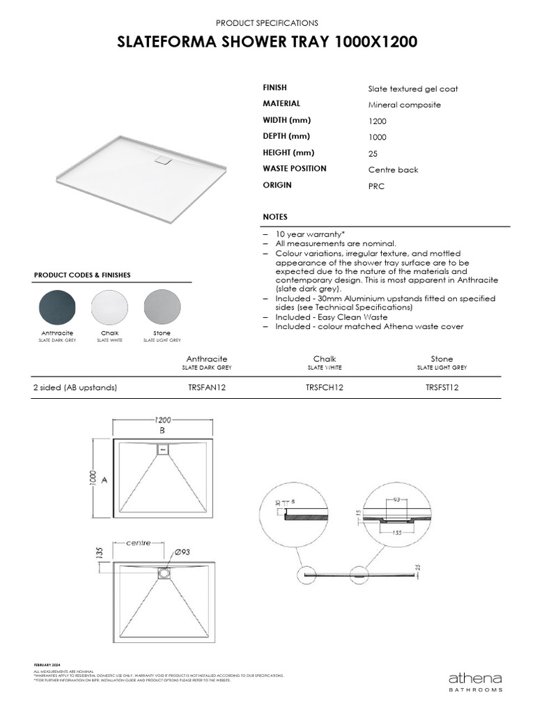 Slateforma Shower Tray Install Manual | PDF | Slate