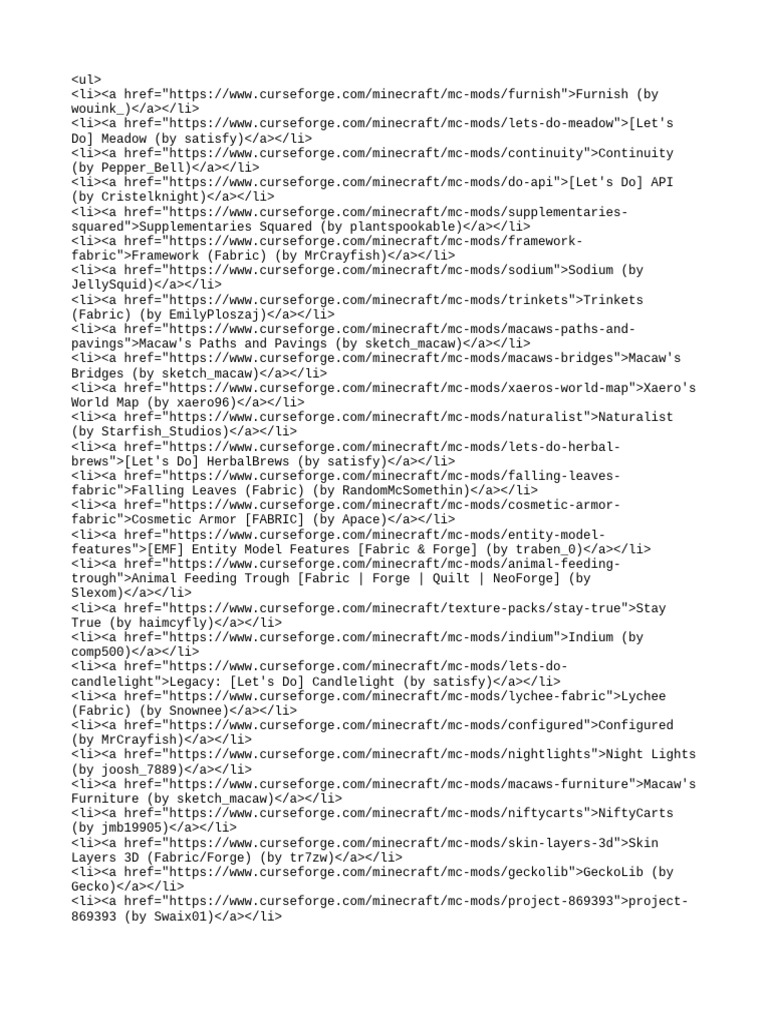 Zaypixel 100 Days Farmland Modlist | PDF | Home & Garden | Computers