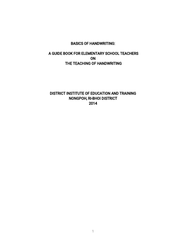 Basics of Handwriting | PDF