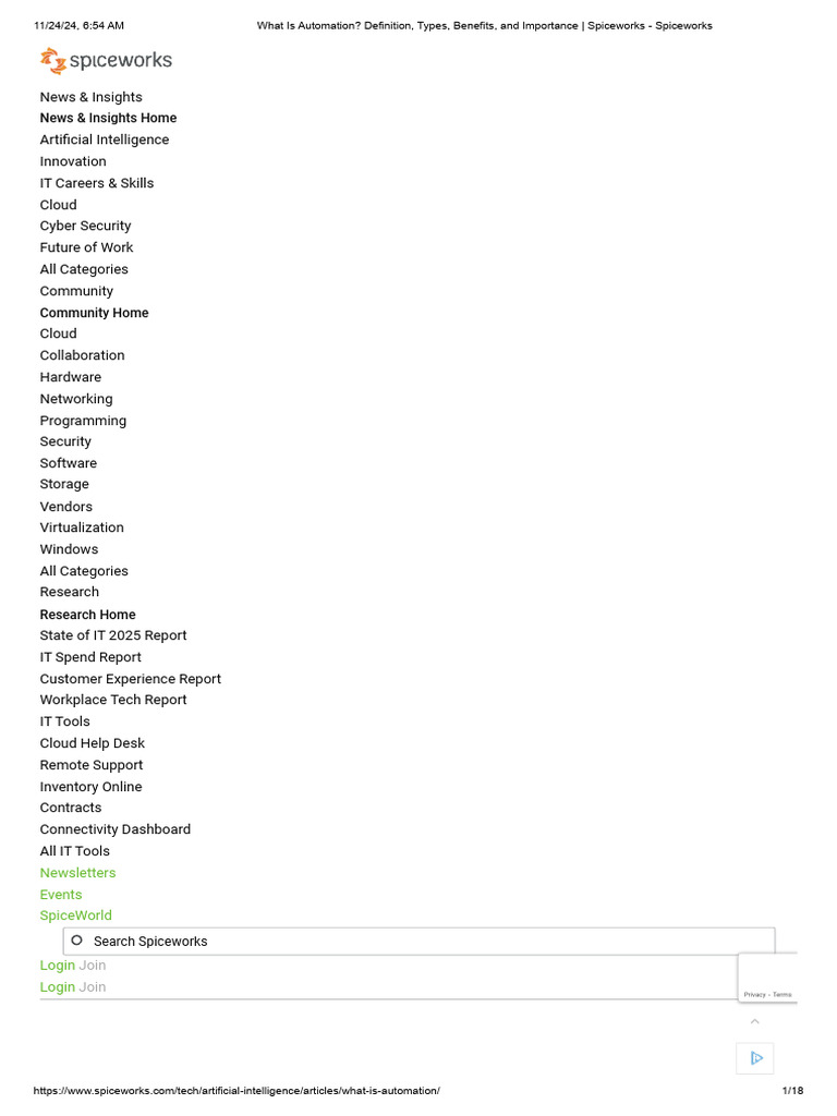 What Is Automation - Definition, Types, Benefits, and Importance - Spiceworks - Spiceworks | PDF ...
