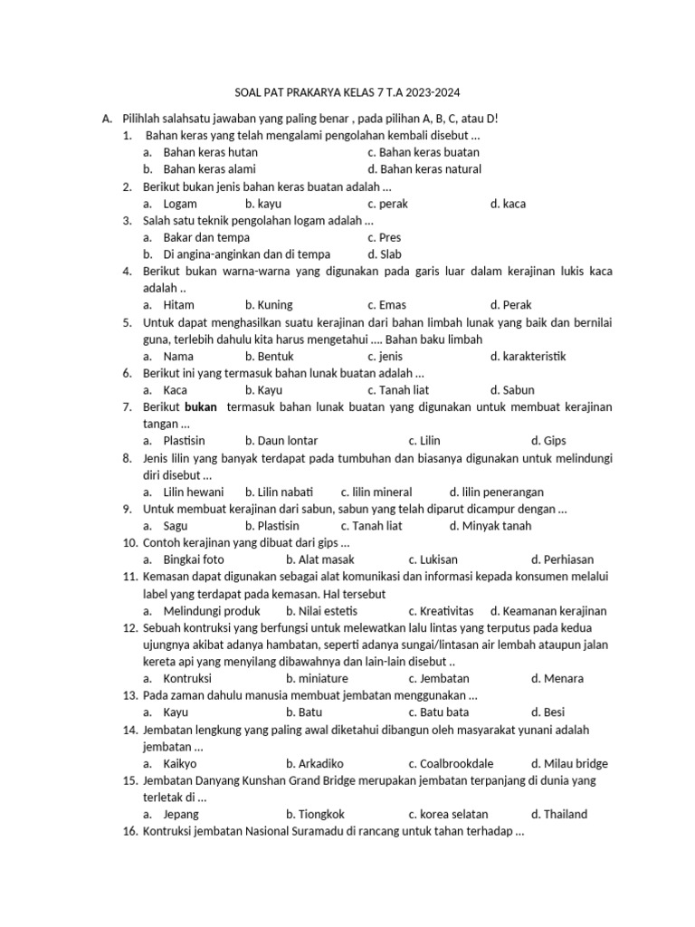 PRAKARYA Kls 7 2024 | PDF | Griya & Taman