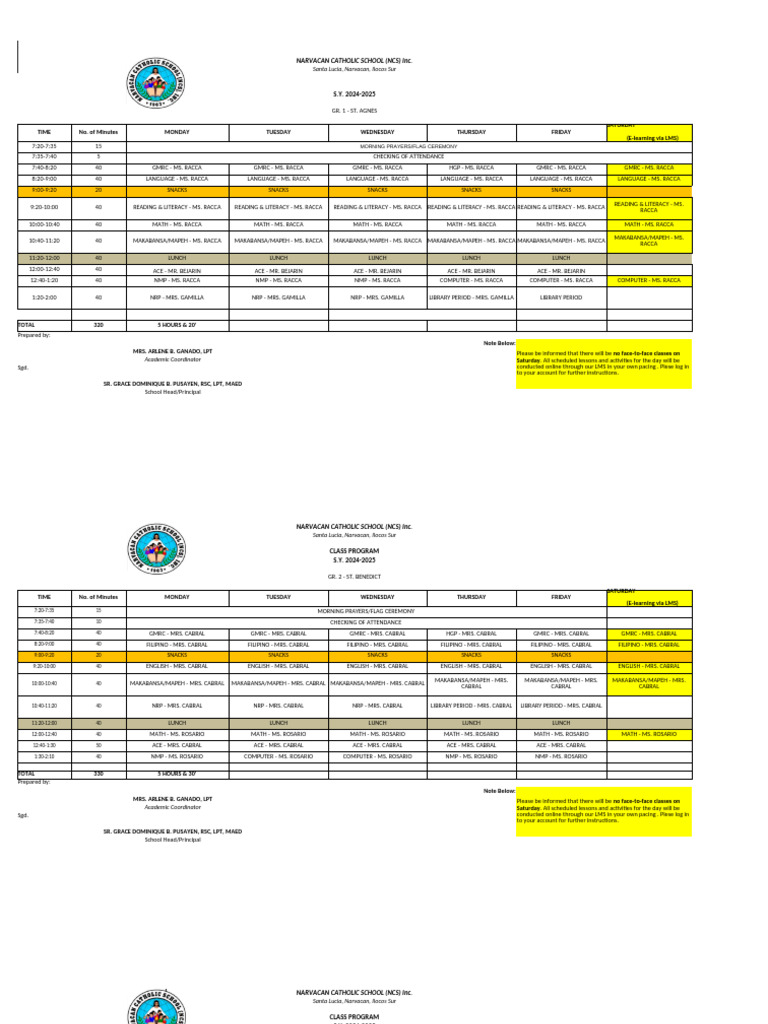 Schedule 24-25 | PDF | Learning Methods | Pedagogy