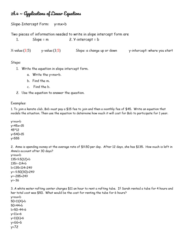Applications of Linear Equations | PDF | Equations | Mathematical Objects