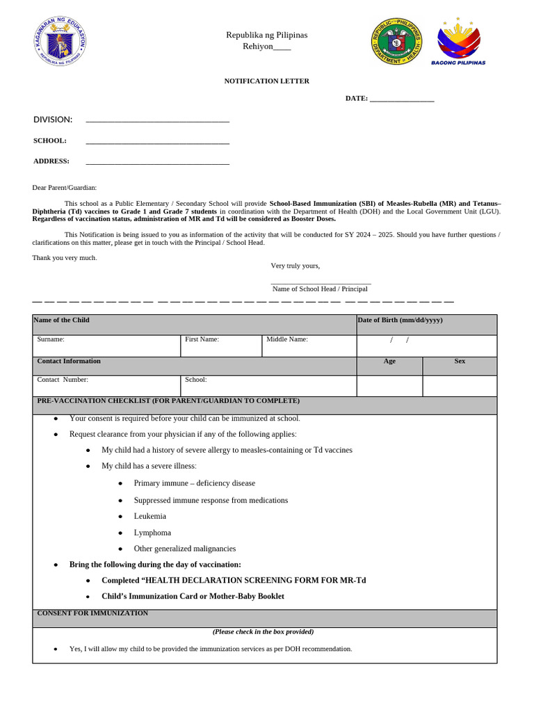 Revised Sbi Consent Forms v1 1 | PDF | Vaccines | Biotechnology