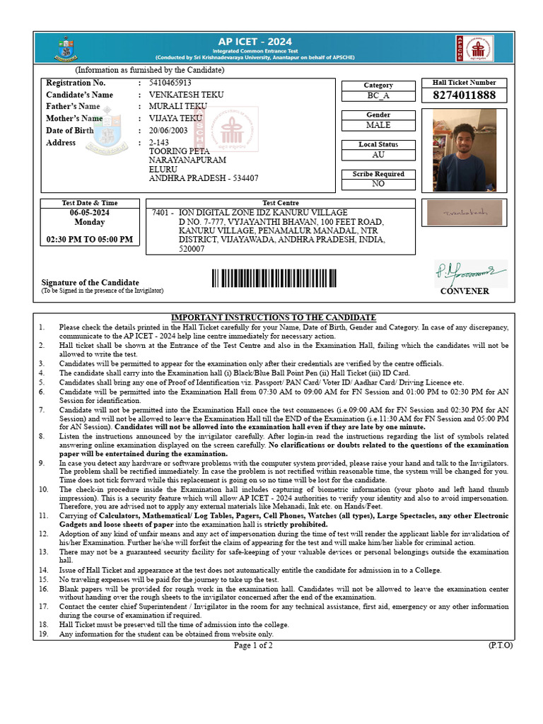 Venky 1 | PDF | Identity Document | Government And Personhood