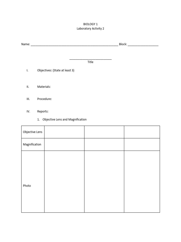 Lab Act 2 The Microscope 2023 2024 | PDF