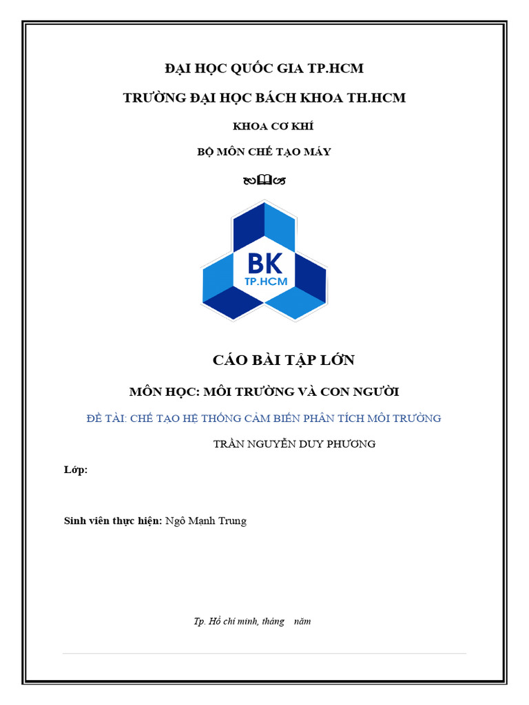 BTL MÔI TRƯ NG VÀ CON NGƯ I-Ngô M NH Trung-2213695 | PDF