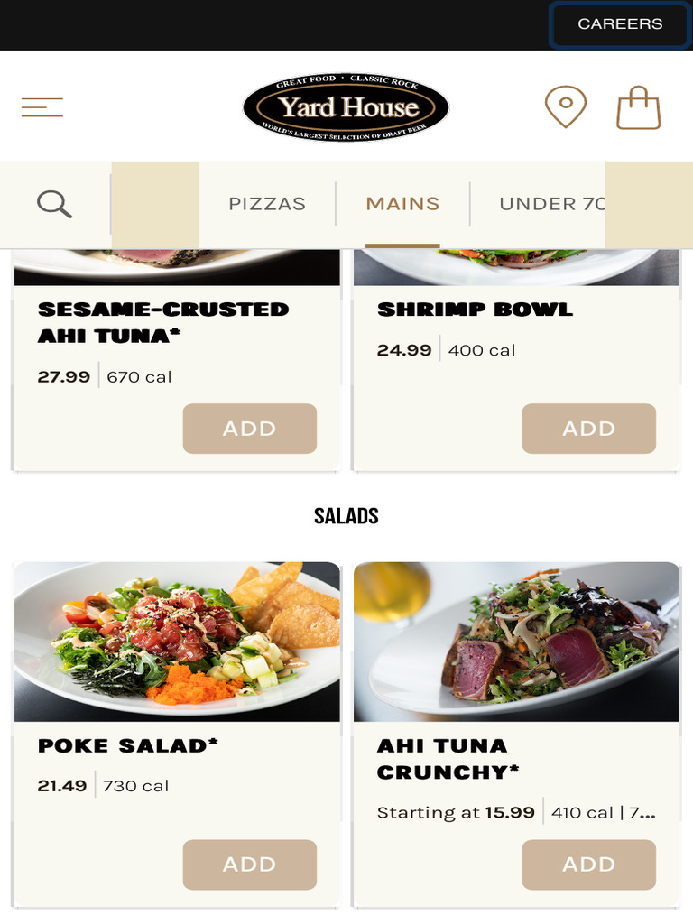MAINS Menu Yard House | PDF