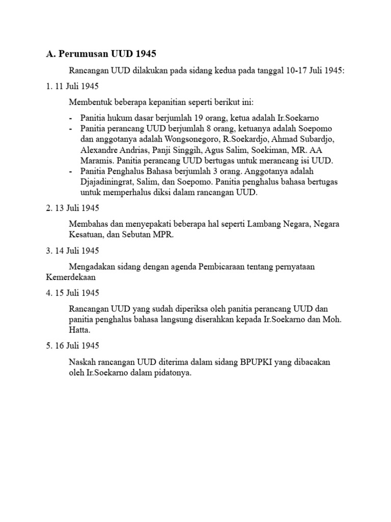 Perumusan UUD 1945 | PDF