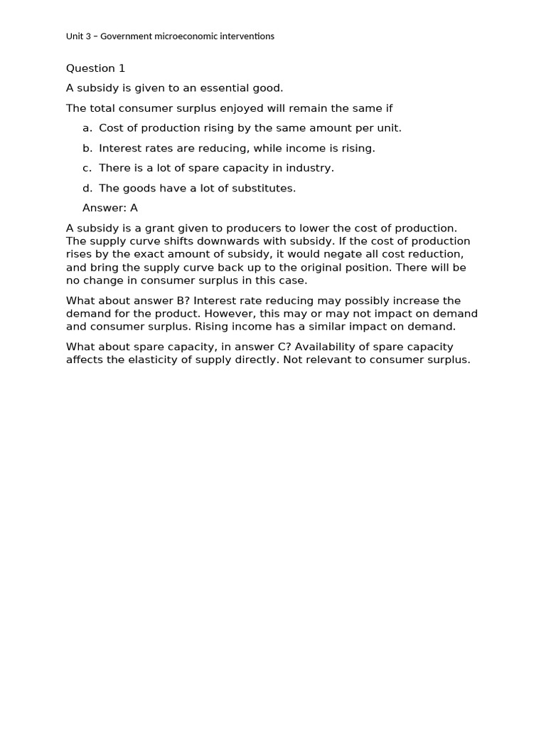 Government Microeconomic Interventions Explained | PDF | Economic ...