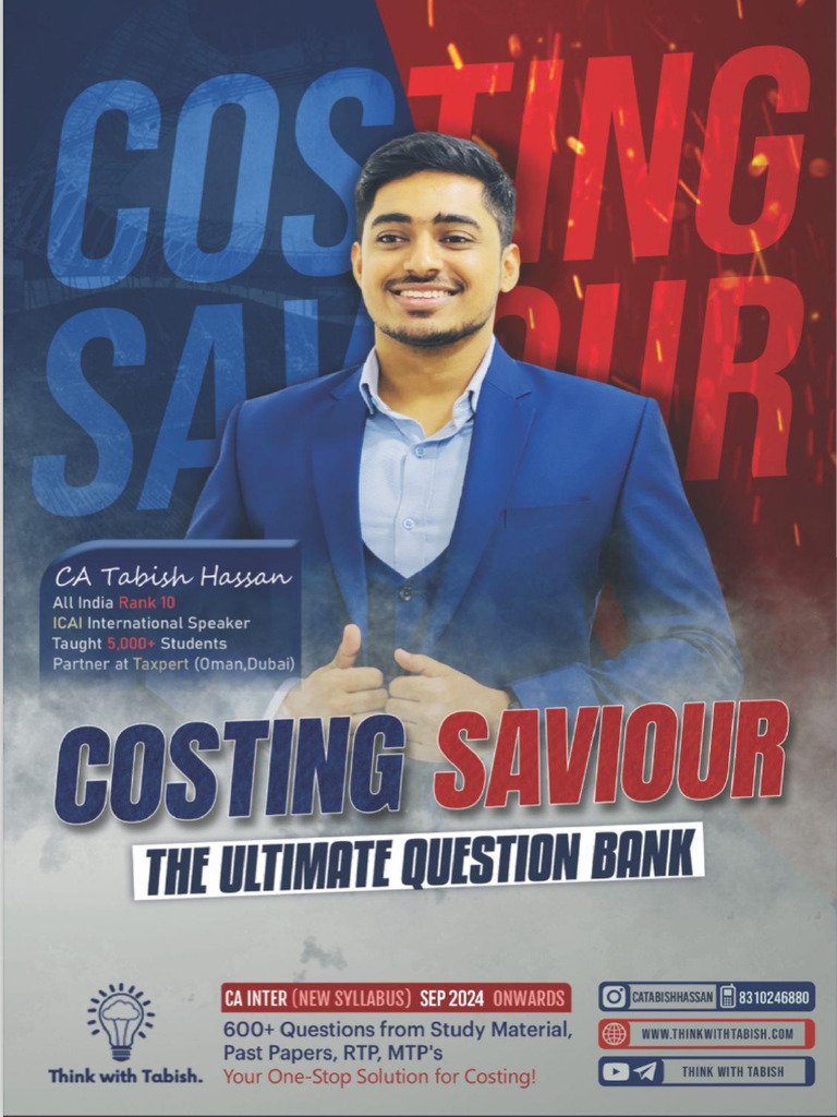 Costing Theory Booklet-CA Tabish Hassan | PDF | Inventory | Cost Accounting
