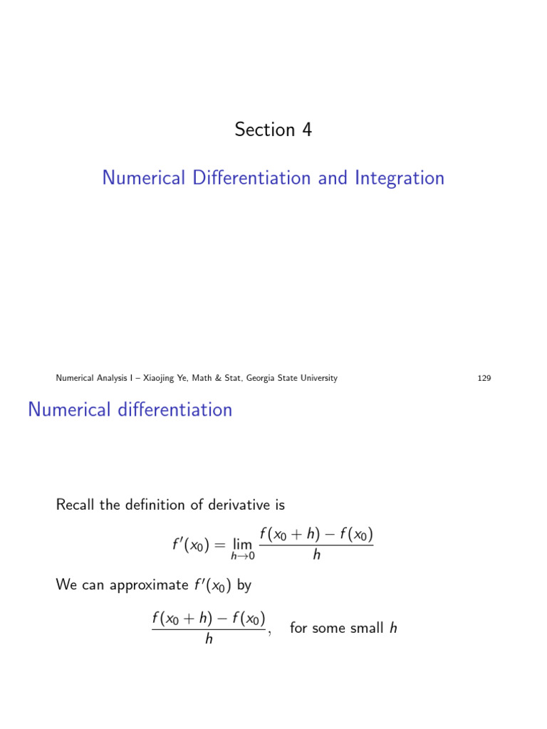 Differentiation | PDF | Derivative | Numerical Analysis