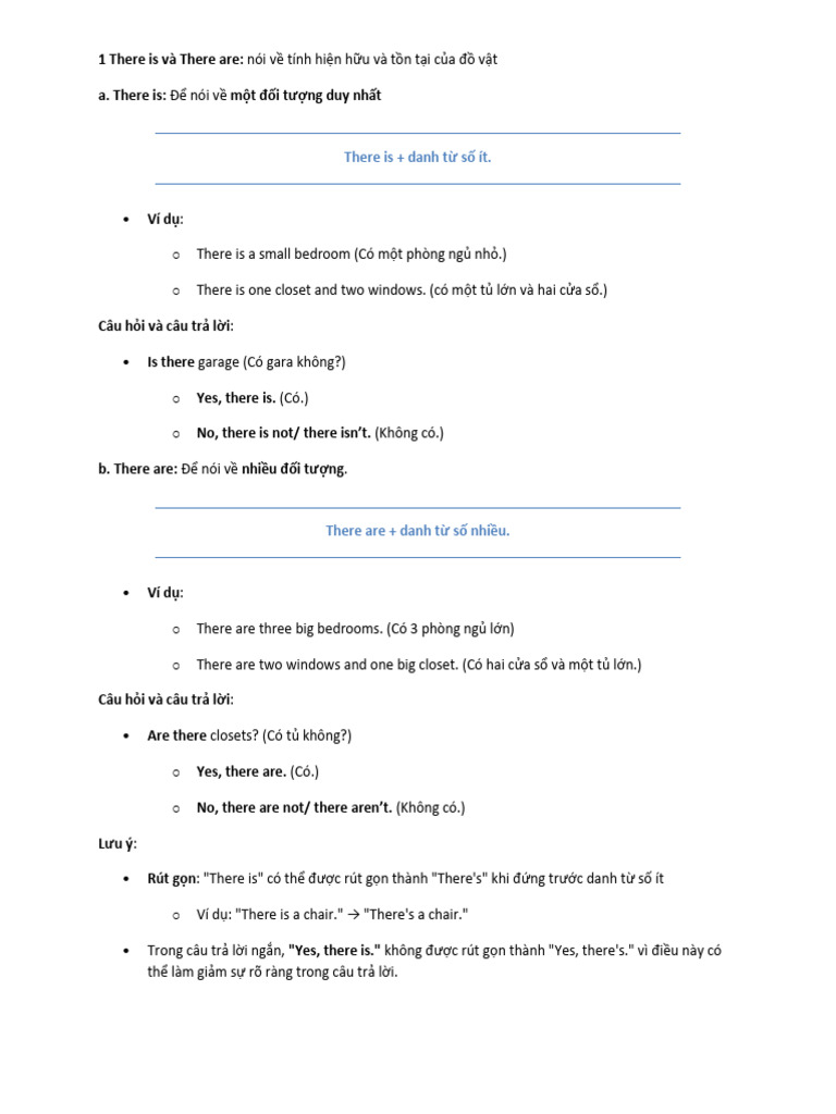 There is và There are và câu hỏi How many | PDF