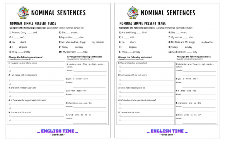 Nominal Sentences | PDF